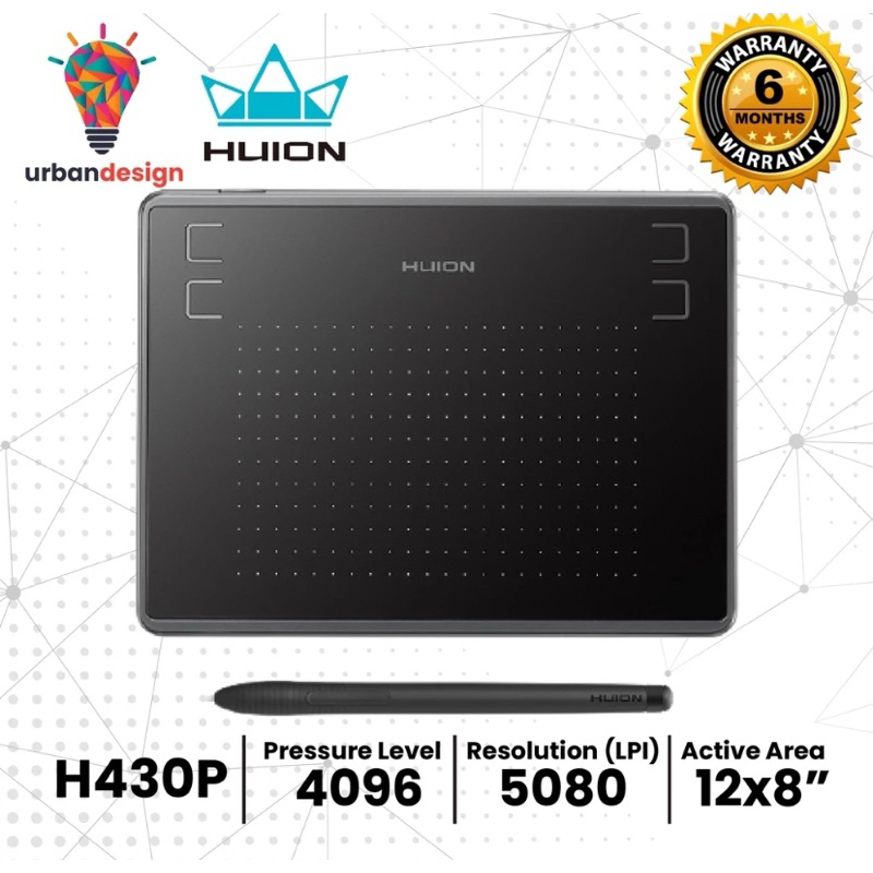Jual Drawing Pen Tablet Huion Inspiroy H430p [SECOND FULL SET] | Shopee ...