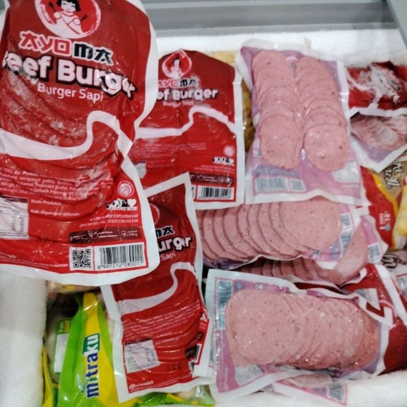 Jual Daging Burger Sapi AYOMA (by toko Es Durian Moka) | Shopee Indonesia