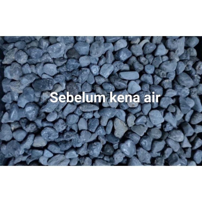 Jual Batu alam hitam 1 kg ukuran kecil, batu koral hitam abu hiasan ...