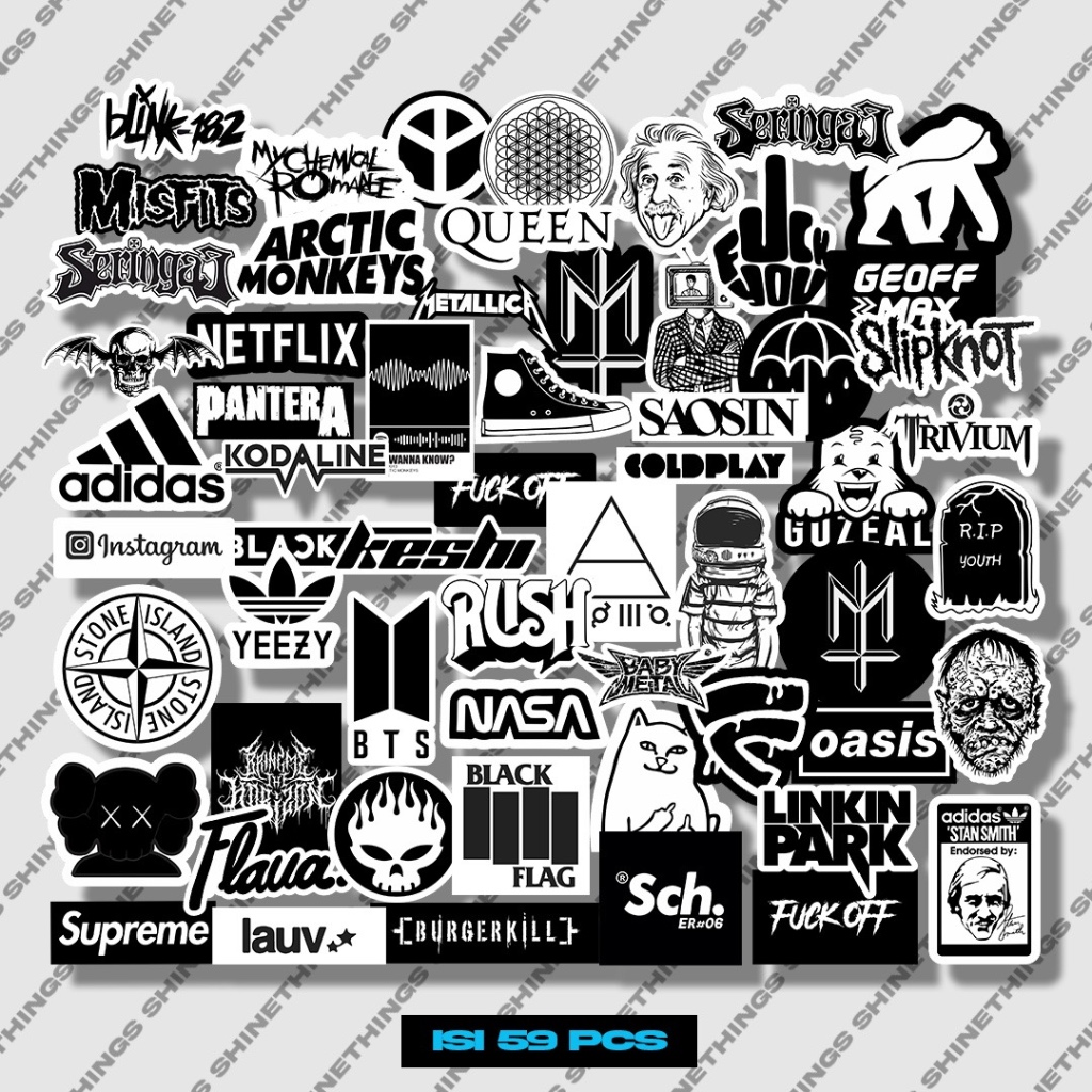 Jual sticker helm stiker pack brand music metal aesthetic MATERNAL ...