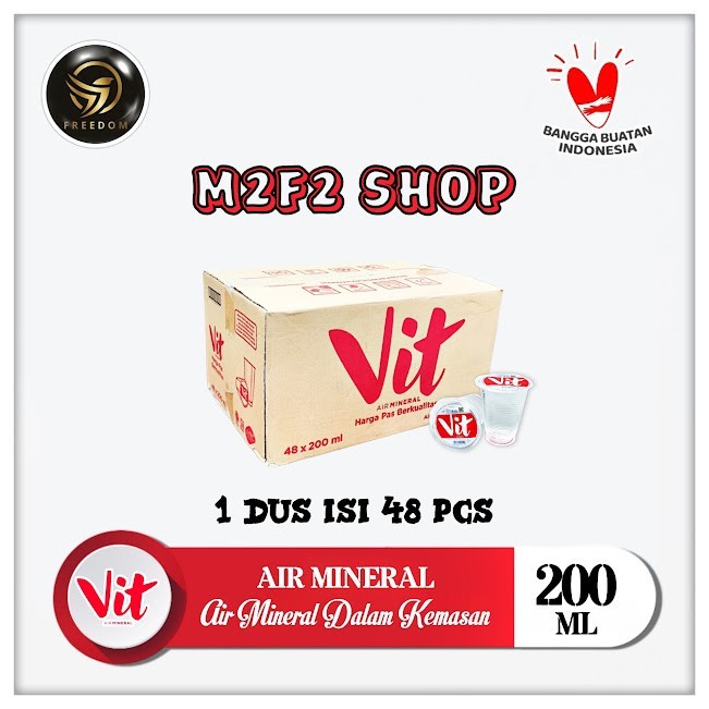 Jual Air Mineral Vit Gelas | Cup - 200 ml Kemasan Karton) | Shopee ...