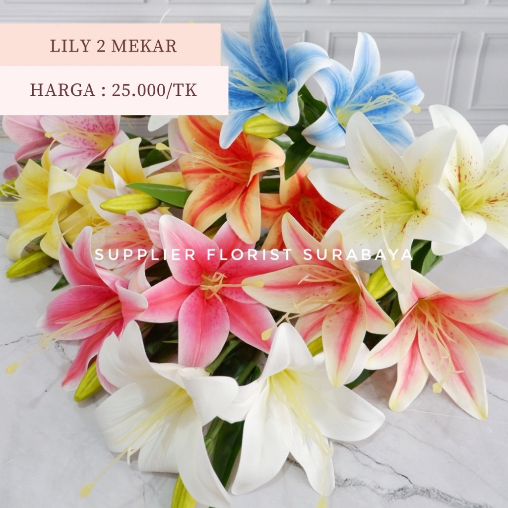 Jual LILY BUNGA PALSU LILY BAHAN LATEX REAL TOUCH TIGER LILY ARTIFICIAL ...