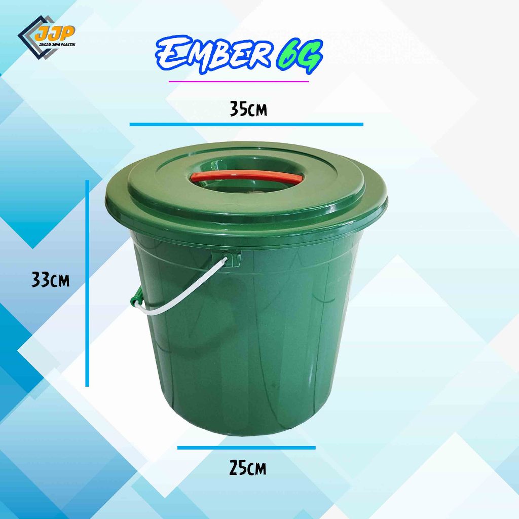 Jual KUDAKU Ember/Timba Air 6G Gagang Kawat + Tutup Kapasitas 24 Liter ...