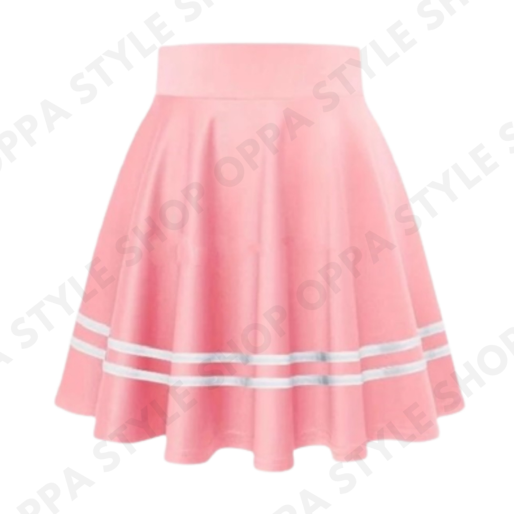 Jual Oppa Style Shop Rok Pendek List Putih Jumbo Big Size | Rok ...