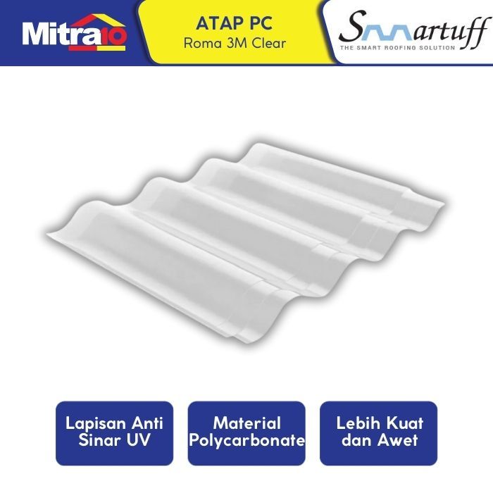 Jual Smartuff Atap Polycarbonat Roma 3 Meter Clear | Shopee Indonesia