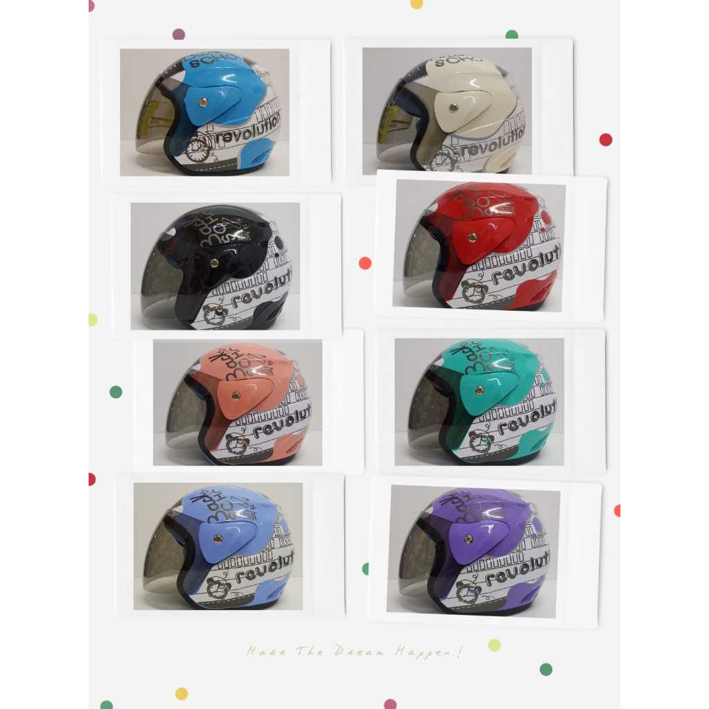 Jual HELM EVO EVOLUTION DEWASA NOTES REVOLUTION SERIES HALF FACE ...
