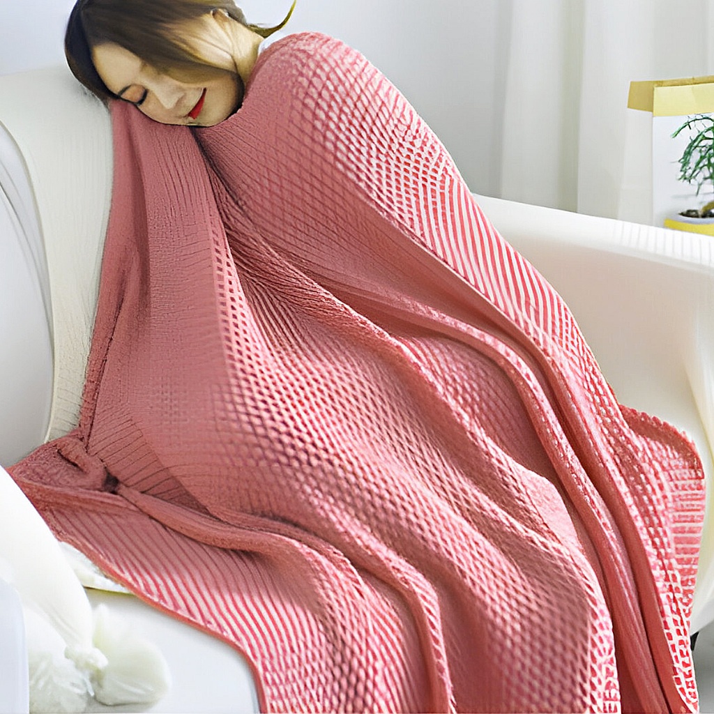 Jual Selimut Korea Lembut halus Motif Elegan Polos Selimut Rajut Bahan ...