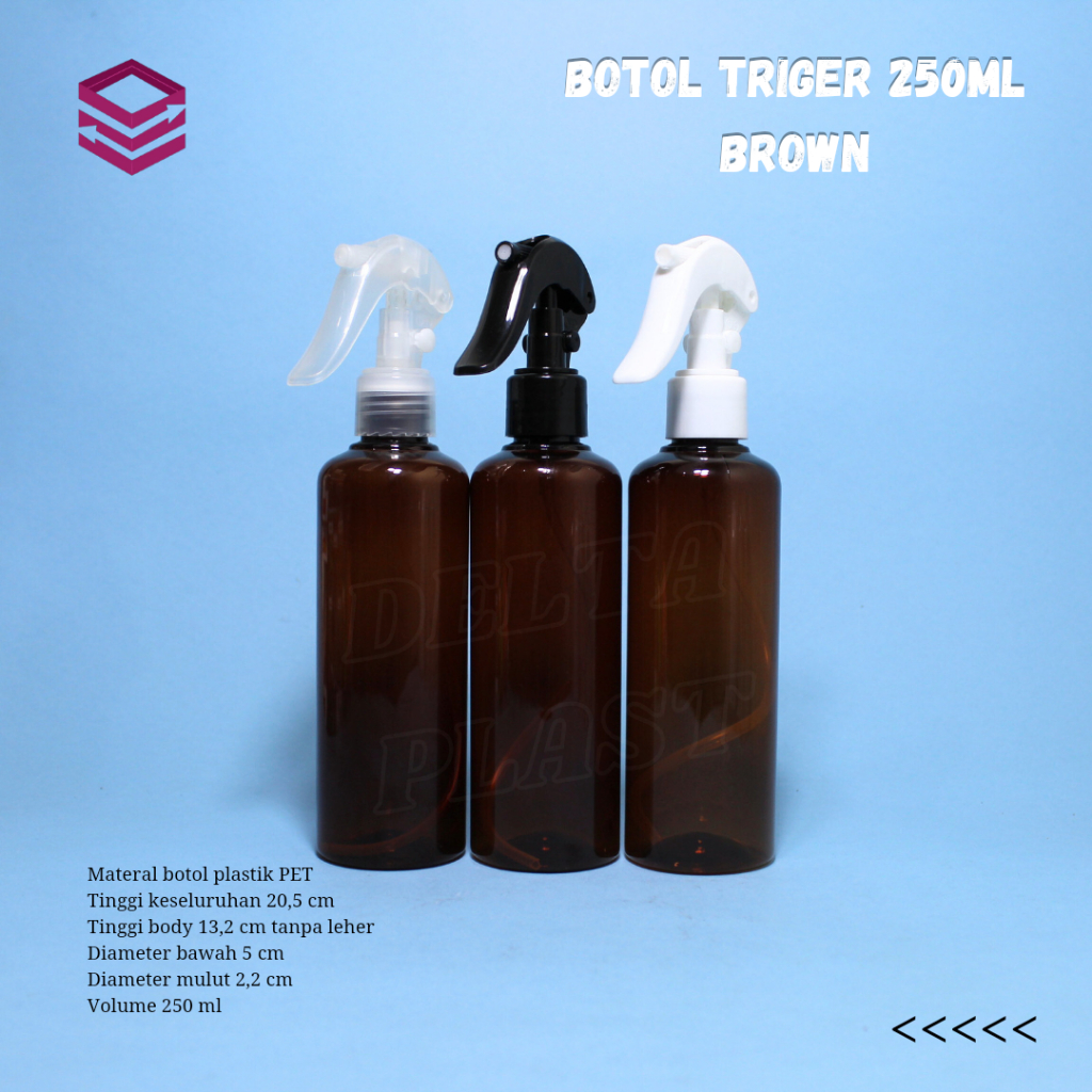Jual Botol spray triger 250ml amber / Botol spray 250ml / Tutup triger AR | Shopee Indonesia