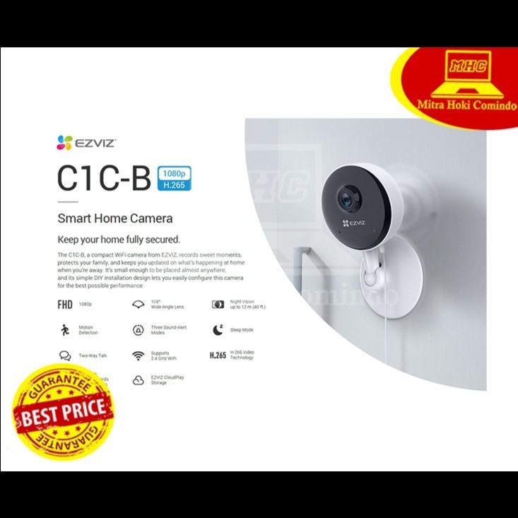 Jual CCTV IPCAM EZVIZ INDOOR C1C-B 2MP 1080p SMART WIFI CAMERA | Shopee ...