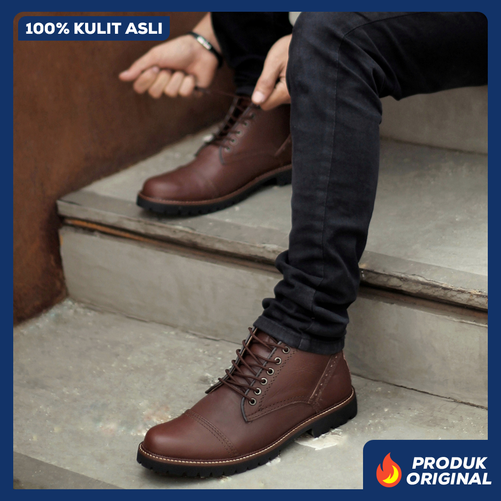 Jual ACOUSTIC BROWN ORIGINAL x REYL MAN Sepatu Safety Boots Coklat ...