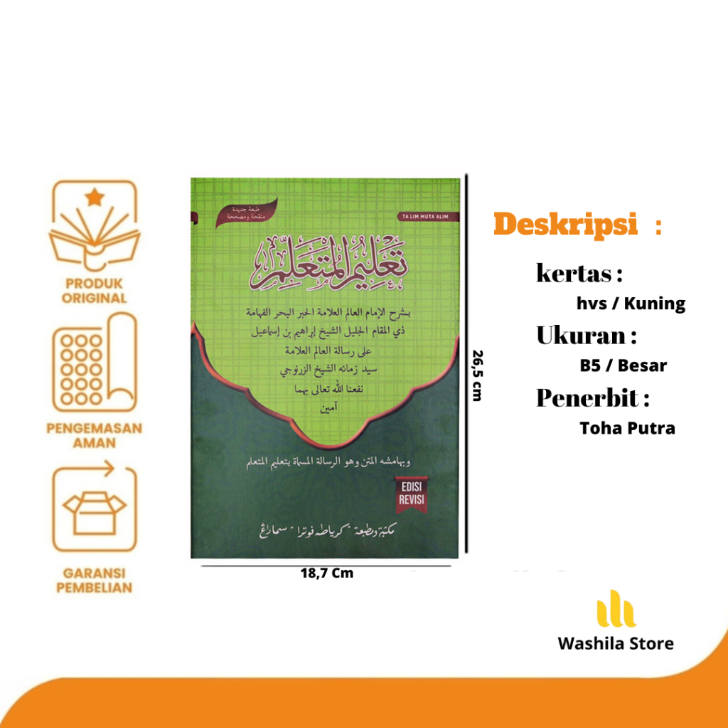 Jual KITAB Kuning Syarah TAKLIM Ta'lim Mutaallim Adab Menuntut Ilmu ...