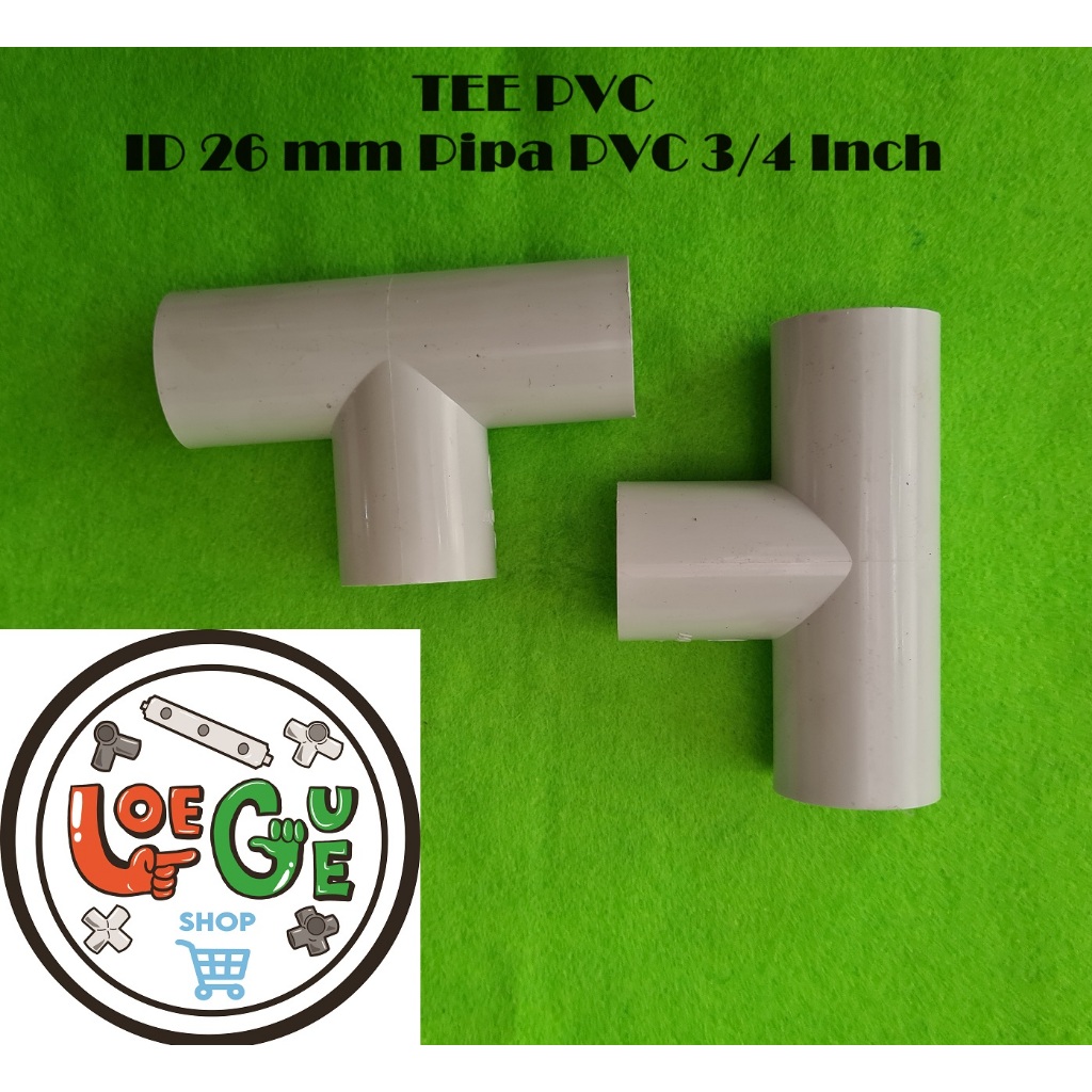 Jual Fitting T tee pipa pvc 1", 3/4" & 1/2 inch atau ID 32 , 26 & 22 mm ...