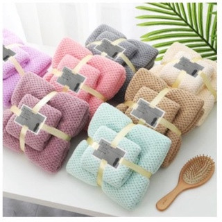 Jual Handuk Mandi Set Microfiber Import Murah Ukuran 70x140cm & 35x75cm ...