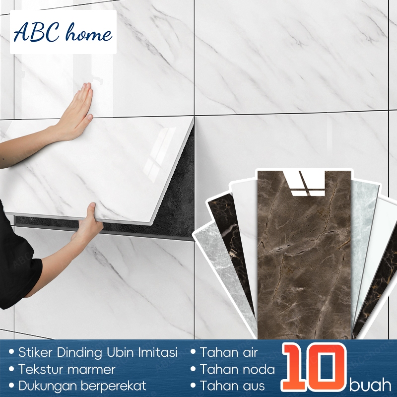 Jual 10PCS Wallpaper Dinding Vinyl Marble PVC 60*30CM Stiker Dinding ...