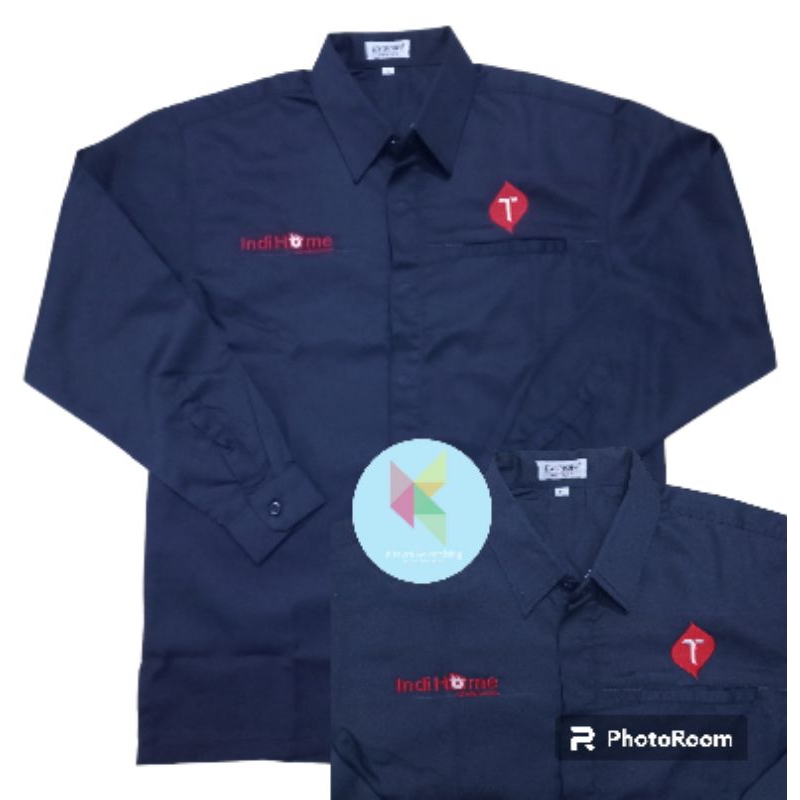 Jual kemeja Indihome by Telkomsel seragam indihome by Telkomsel navy ...