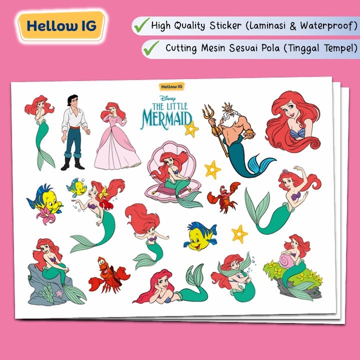 Jual STICKER PACK LITTLE MERMAID ARIEL | STIKER MERMAID BOTOL LAPTOP ...
