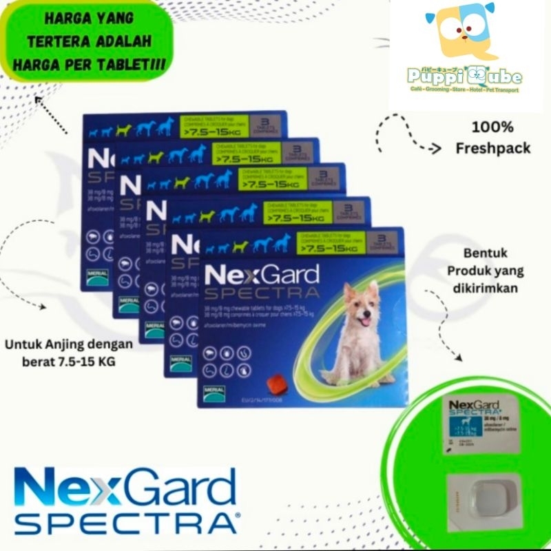 Jual FRESHPACK Nexgard Sp3ctra M Obat Kutu & Obat Cacing 7.5 - 15 kg ...