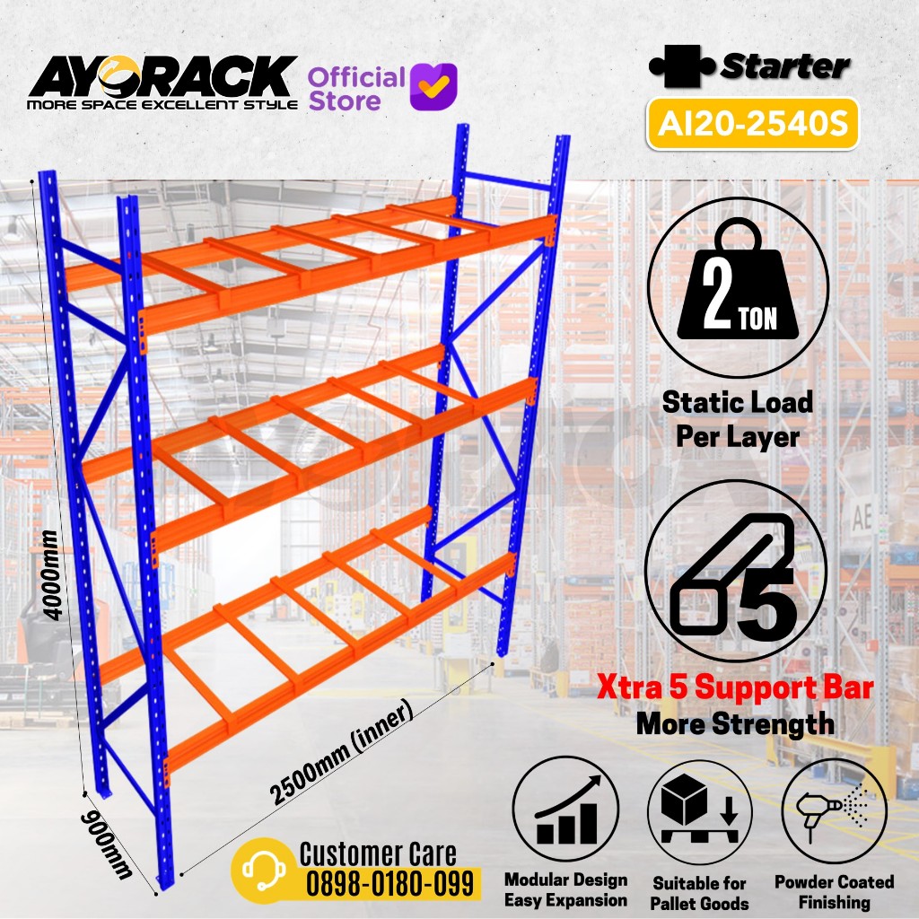 Jual AYORACK PALLET RACKING 2 TON AI20-2540S - RAK PALET HEAVY DUTY 4 ...