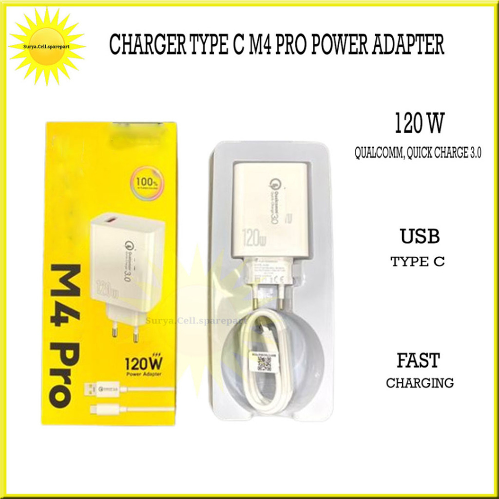 Jual Charger Adapter M4 Pro Type C Fast Charging Qualcomm Quick Charge ...