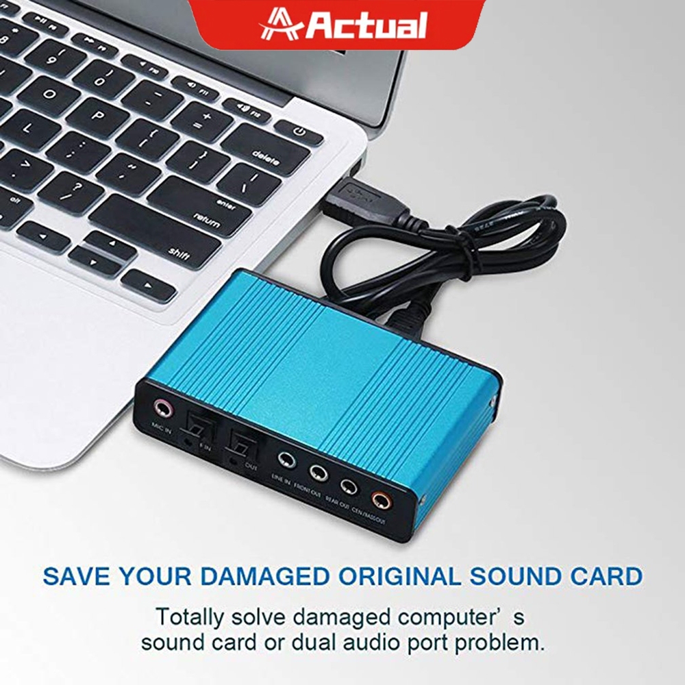 Jual Actual【COD】sell Kebidumei Sound Card External 5.1 Suround USB untuk Laptop/PC - CM6206 ...