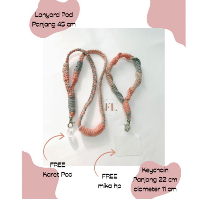 Jual Bundling Lanyard Hp + Keychain - Gantungan Mika Hp - Lanyard ID ...