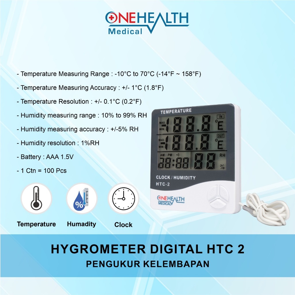 Jual Thermohygrometer Thermometer Digital Hygrometer HTC-2 / Pengukur ...