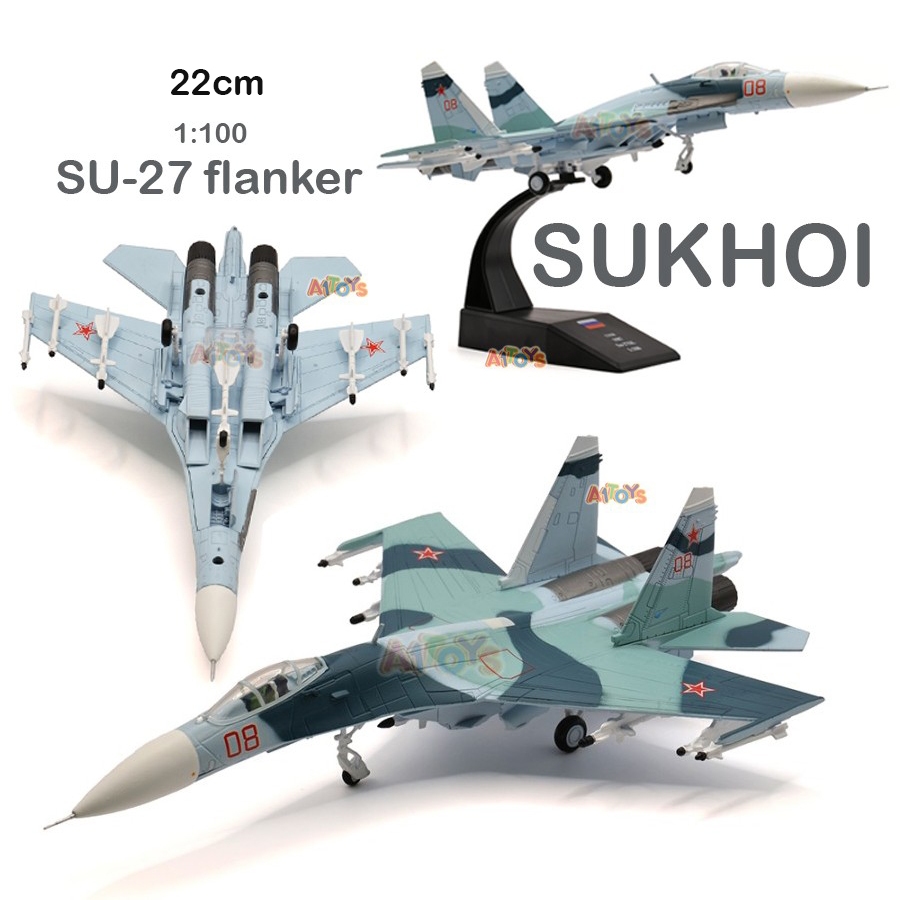 Jual Miniatur Diecast Pesawat Sukhoi Su-27 Flanker 22 cm 1:100 | Shopee ...