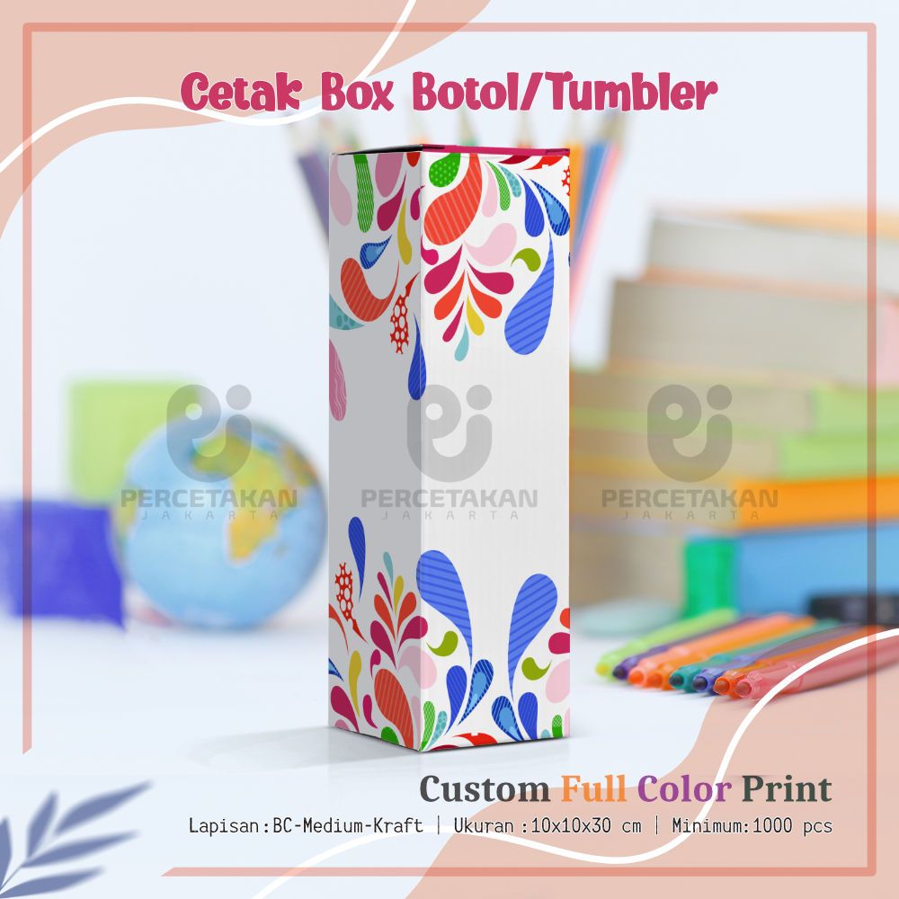Jual Cetak BOX BOTOL 10x10x30 cm Full Color Free Custom Desain/Logo ...