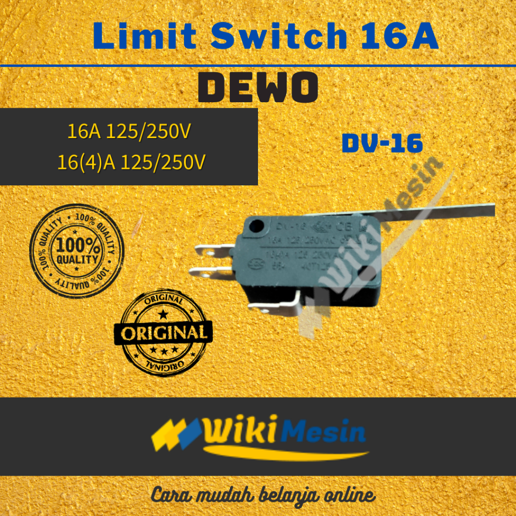 Jual Dewo DV-16 250V 16A push button micro switch limit switch 16(4)A | Shopee Indonesia