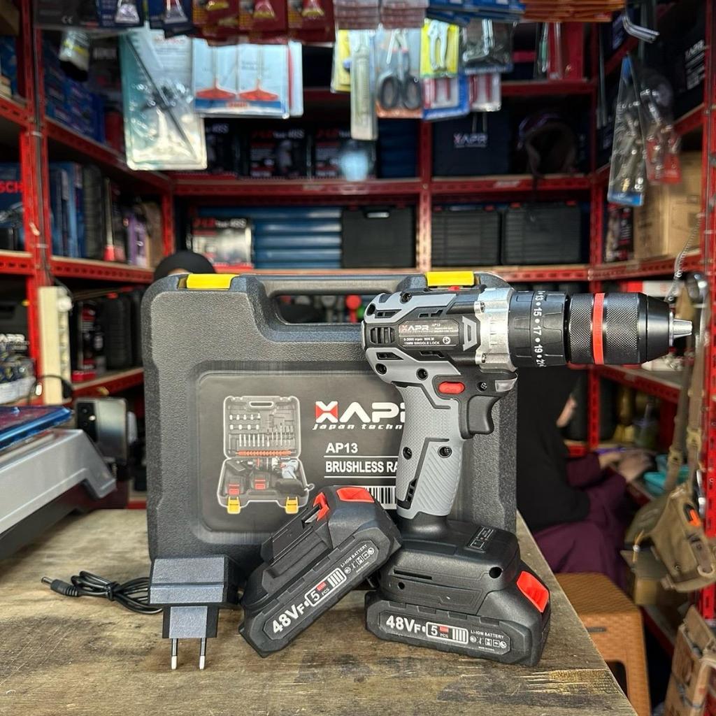 Jual Bor cordless APR JAPAN 48V 13mm brushless impact drill fullset ...