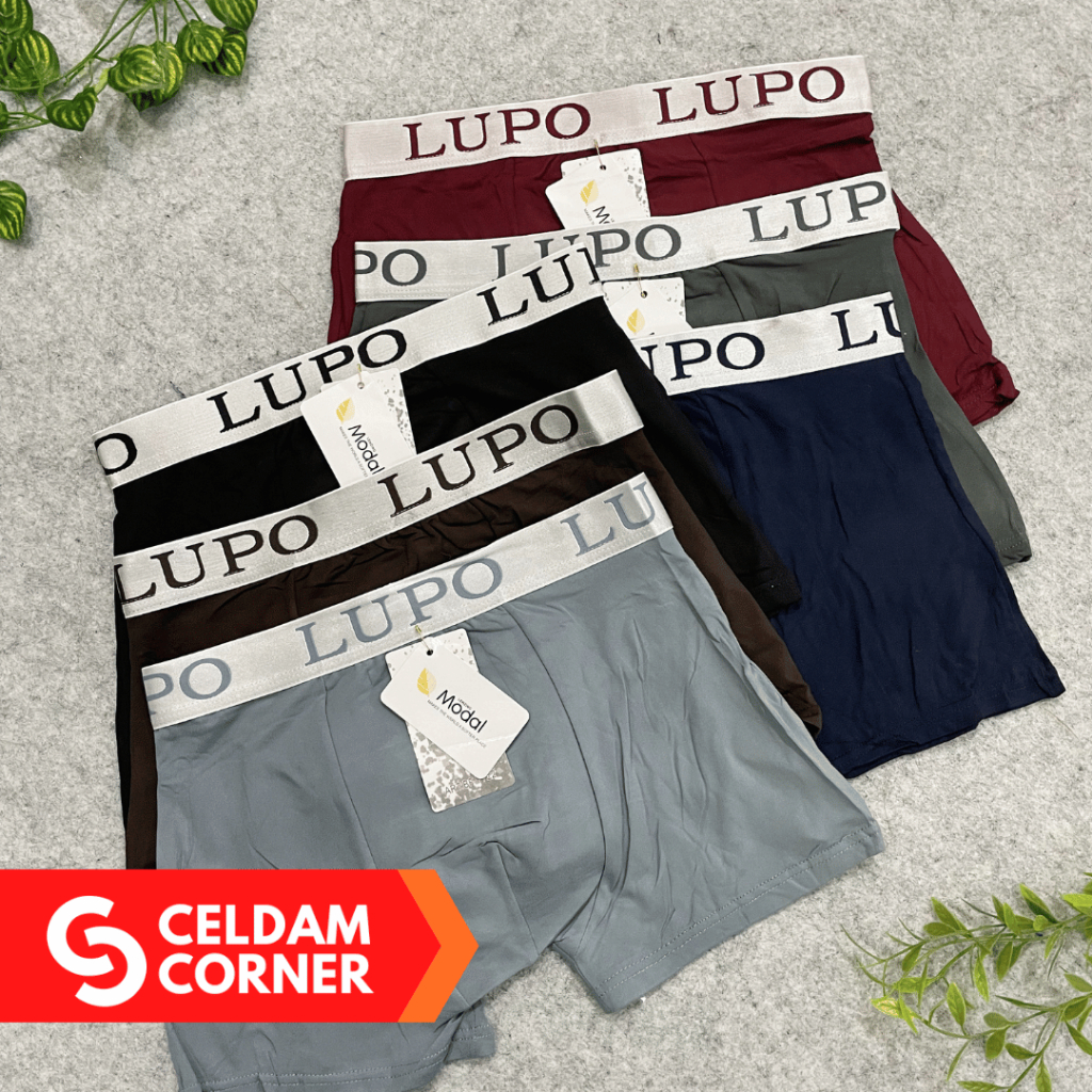 Jual CELDAM CORNER Celana Dalam LUPO 7722 Pria Boxer Pria (1 box isi ...