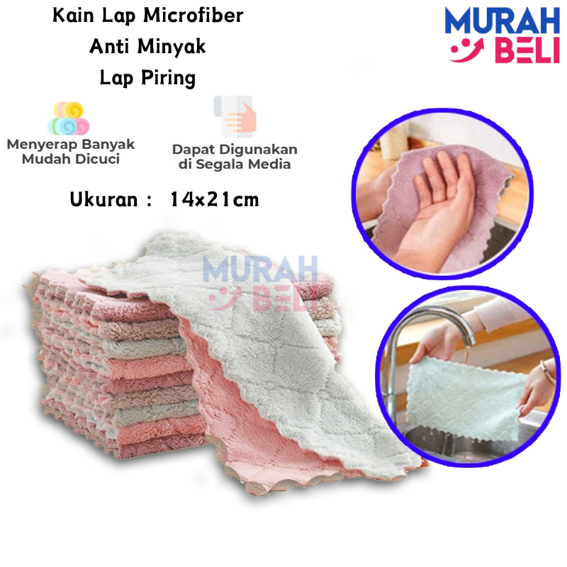 Jual MB Kain Lap Piring Microfiber Super Soft Bahan Coral Fleece 2 Sisi ...