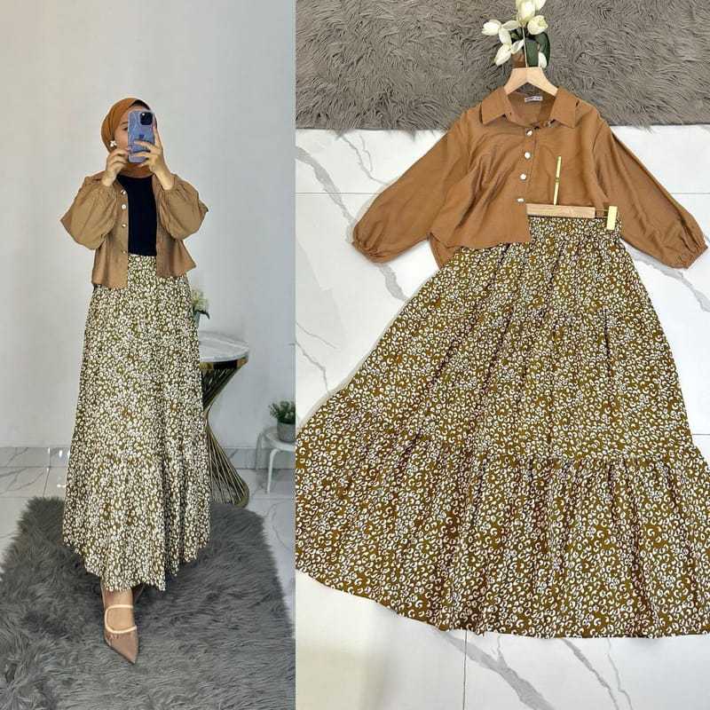 Jual ONE SET ROK WANITA KEKINIAN KOREAN STYLE | SETELAN ROK WANITA ...