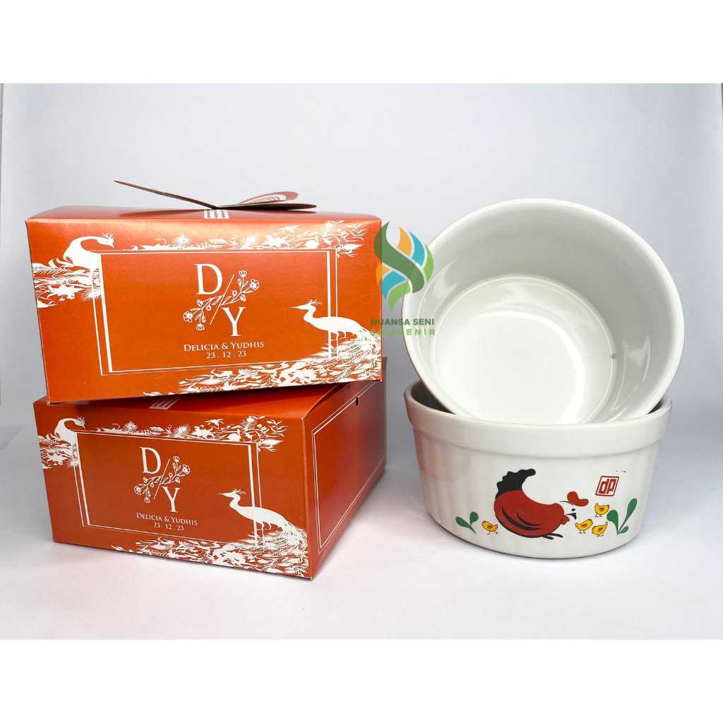 Jual Souvenir Mangkok Jumbo Keramik Mangkuk Saji Sop Ayam Jago Betina ...