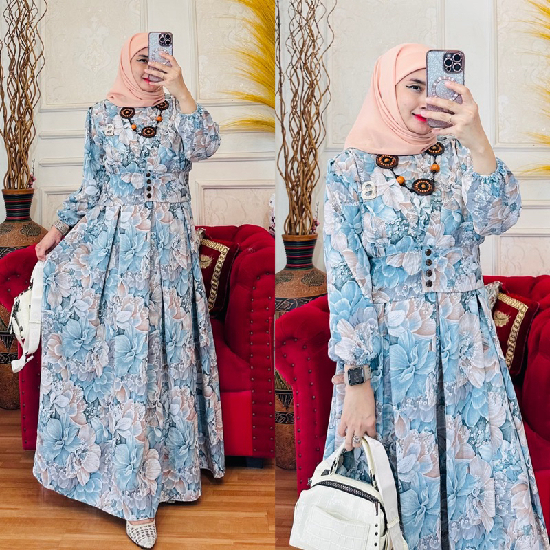 Jual MADINA set gamis (inner+outer) krinkel premium vip desain | Shopee ...