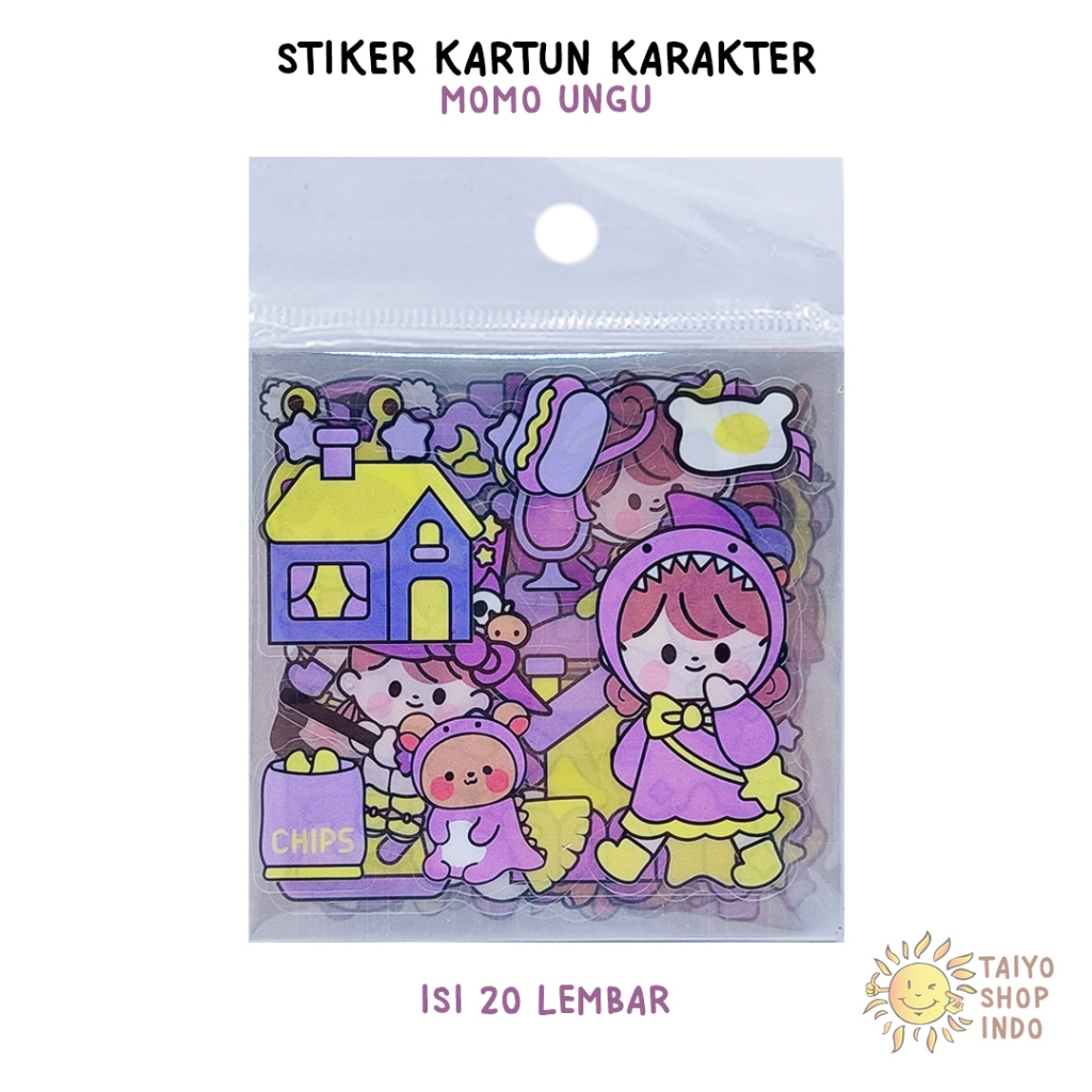 Jual TAIYO Sticker Aesthetic Momo 2D Stiker Pack Isi 20 Lembar Kartun ...