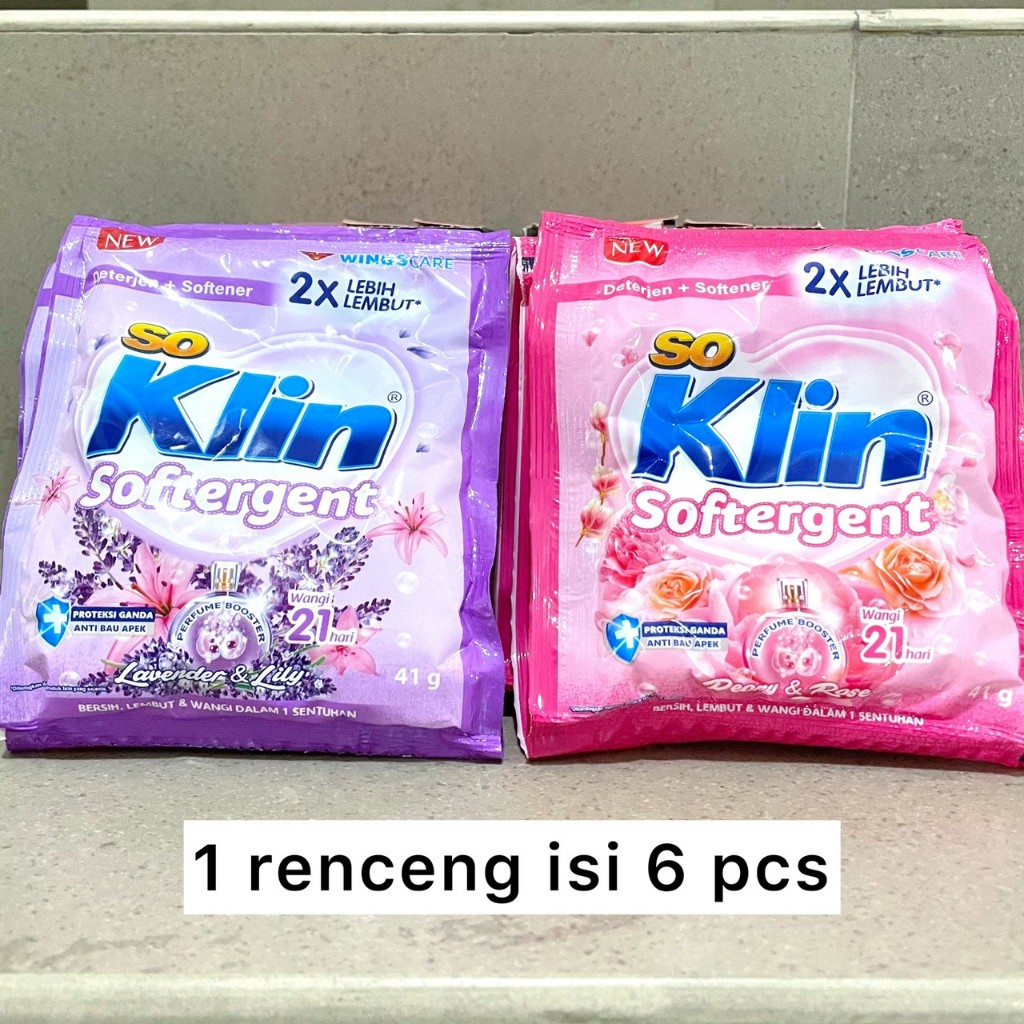 Jual SOKLIN Softergent Deterjen Bubuk Sachet 41 gram (1 renceng) | Shopee Indonesia
