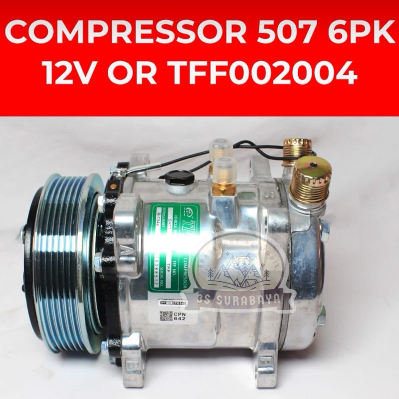 Jual Kompresor 507 Sanden 6 Pk Alur Pully Ac Mobil Universal 12 Volt ...