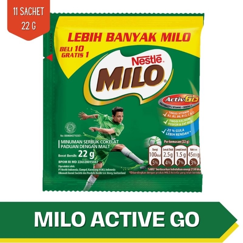 Jual Milo Active Go 22g isi 11 sachet | Shopee Indonesia