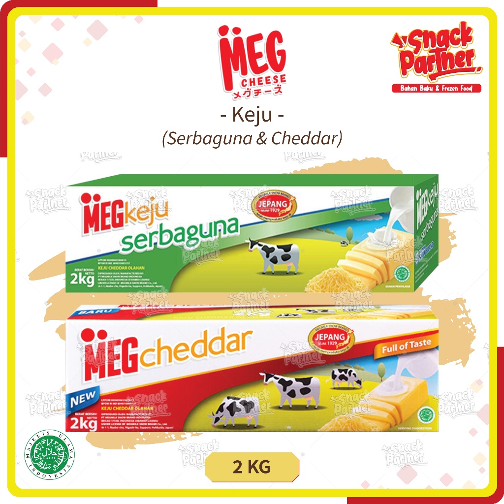Jual MEG CHEESE 2 KG - Keju Cheddar Olahan Serbaguna Loaf Balok 2KG ...