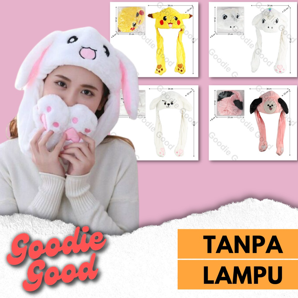 Jual GGVD9528 Topi Bunny Hat Tanpa Lampu 5 Karakter - Kelinci, Pikachu ...
