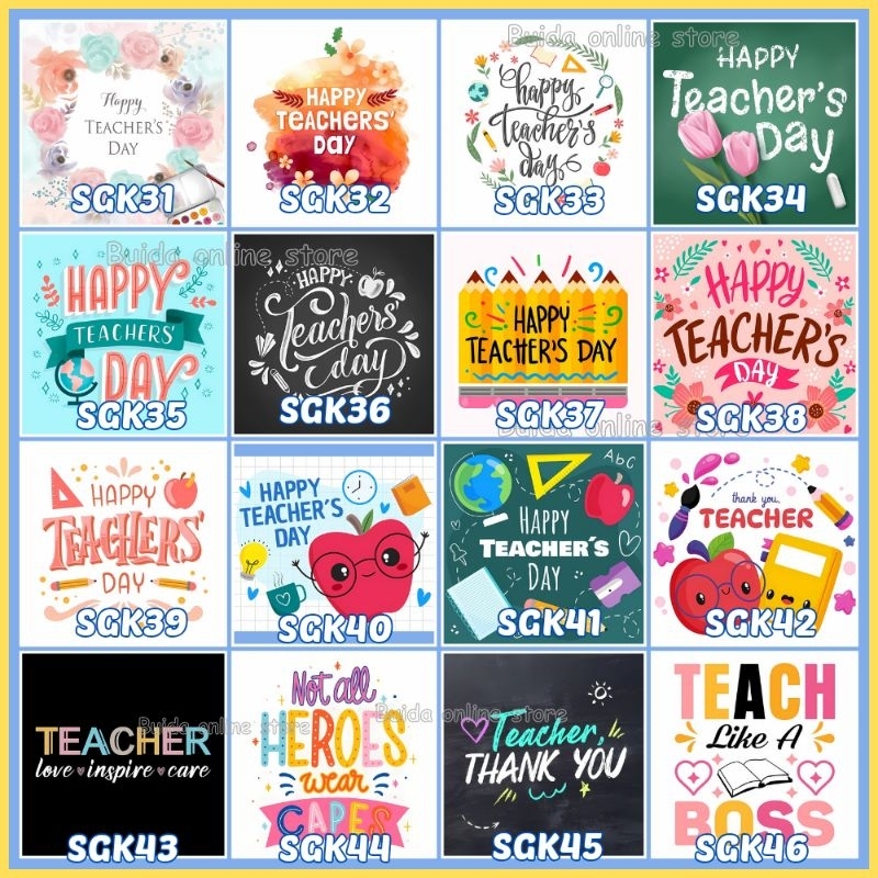 Jual Stiker Selamat Hari Guru Label Sticker Happy Teachers Day Kartu ...