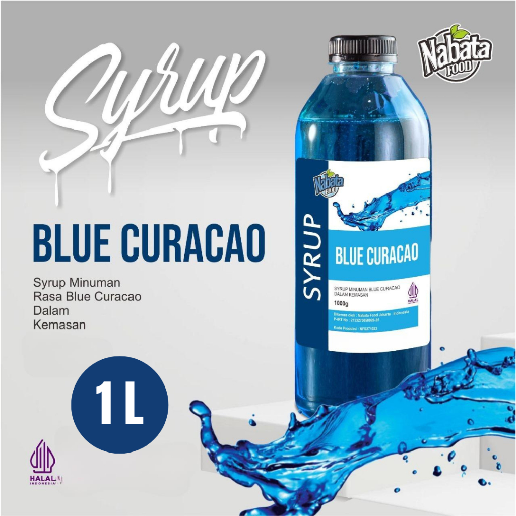 Jual Sirup Blue Curacao 1 liter Nabata Drink Halal - Syrup Bluecuracao ...