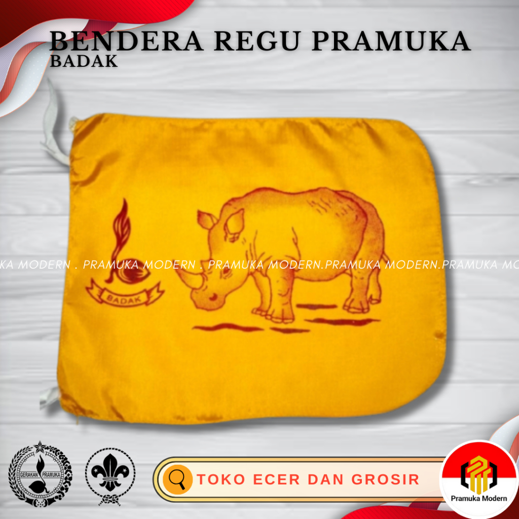 Jual Bendera regu badak bendera regu pramuka putra badak (bijian ...