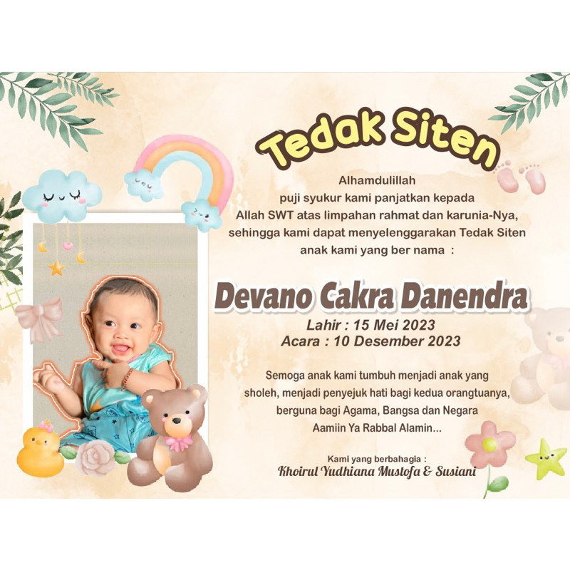 Jual Banner TEDAK SITEN/TEDHAK SITEN/Piton Piton/Tasyakuran ANAK Desain ...