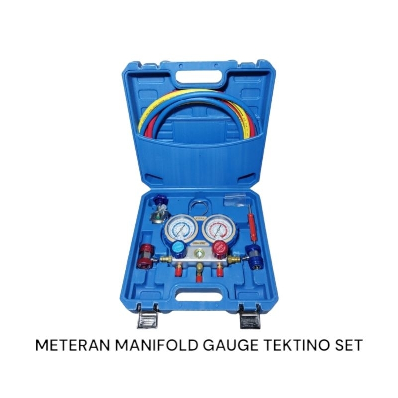 Jual METERAN MANIFOLD GAUGE MANIFOLD FREON SET KOMPLIT MERK TEKTINO ...