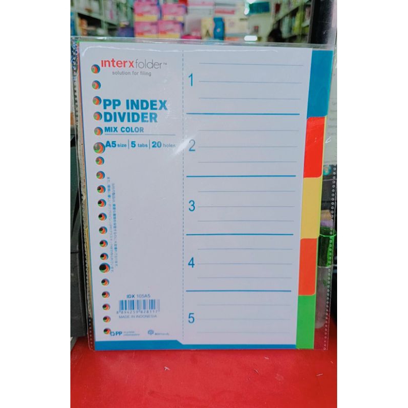 Jual PEMBATAS DOKUMEN/PEMBATAS MAP BINDER/PP INDEX DIVIDER A5 5 TABS 20 ...