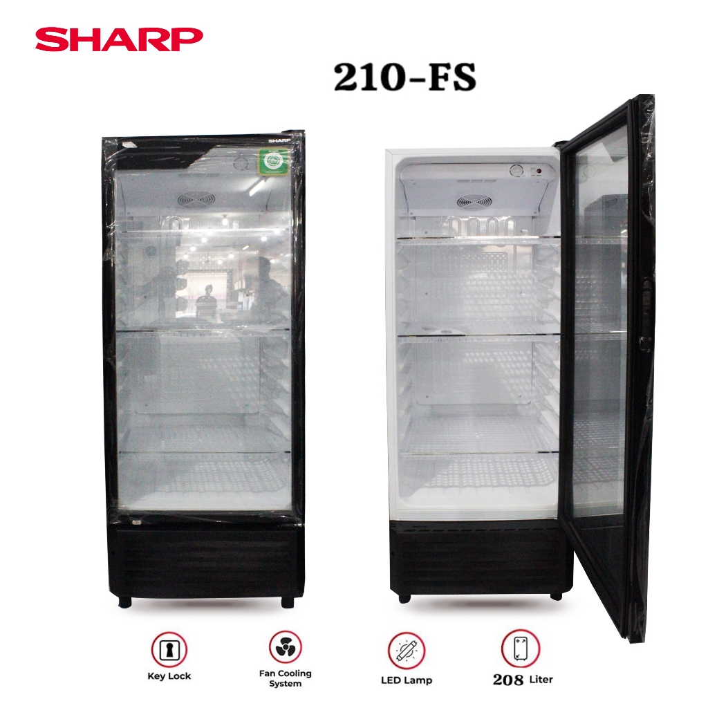 Jual Sharp Showcase SCH-210 FS 4 Rak 208L Display Cooler | Shopee Indonesia