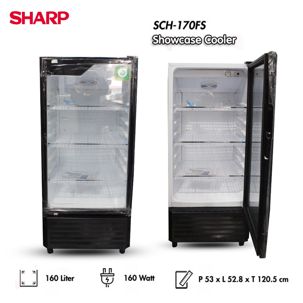 Jual Sharp Showcase SCH-170 FS 3 Rak 150L Display Cooler | Shopee Indonesia