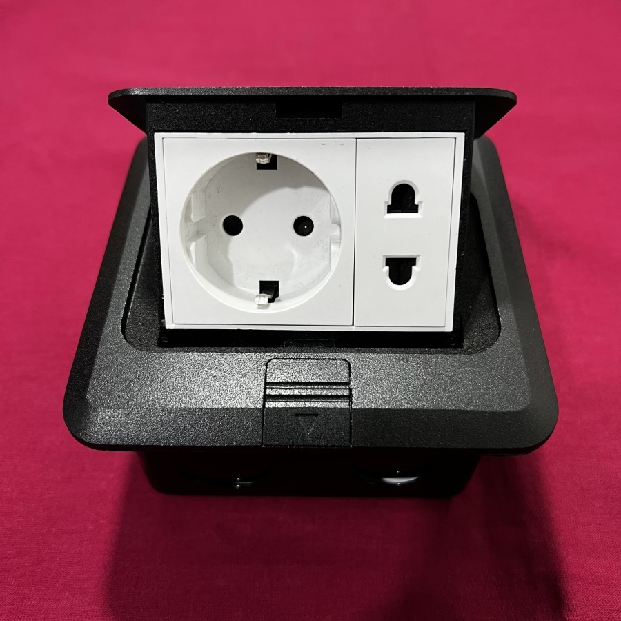 Jual Stop Kontak + Universal Lantai Meja Tanam Inbow Hitam | Shopee ...